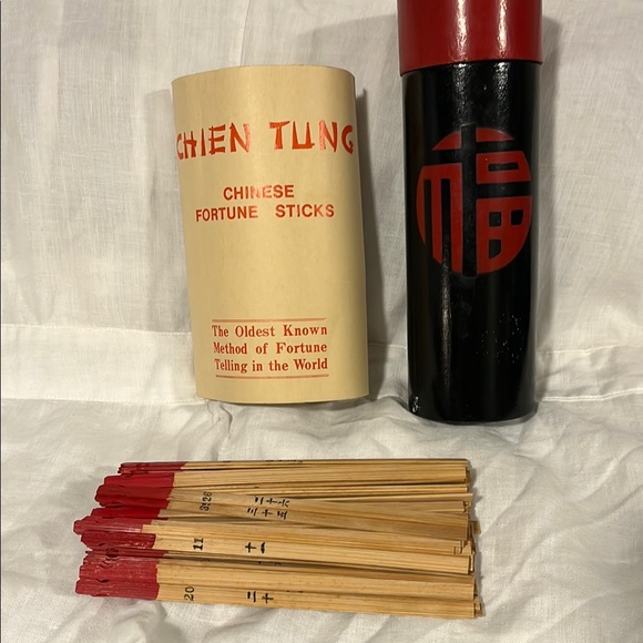 Chien Tung | Games | Vintage Chinese Fortune Sticks Red And Black With ...